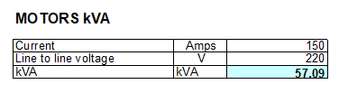 Motor kVA 계산시트