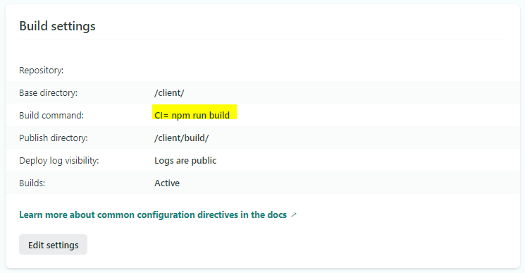[Netlify] Treating warnings as errors because process.env.CI = true.