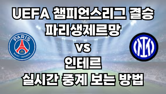 파리생제르망 Vs 인테르 챔피언스리그 실시간 중계 보는 방법 및 경기 일정 총정리 24 25 Uefa 챔피언스리그 결승