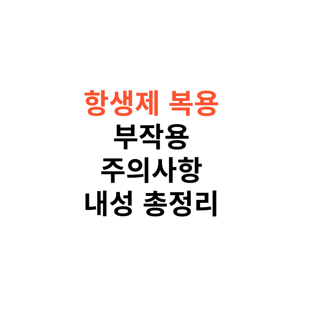 항생제 복용 시 꼭 알아야 할 부작용 내성 총정리