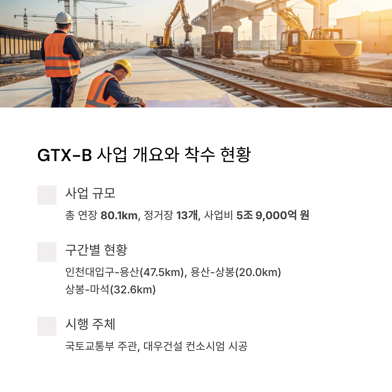 [GTX 이야기] 제3편: 2025년 4월 GTX-B 노선 최신 현황: 공사 착수 속도 UP, 개통 전망과 지역 변화