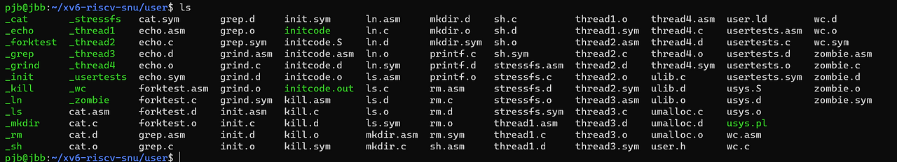 xv6-riscv (folder structure of xv6)