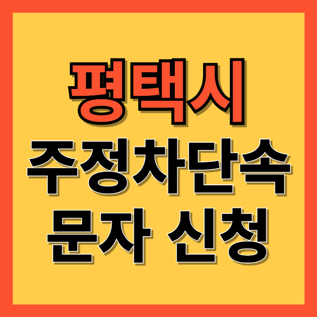 평택시 주정차 단속 알림 서비스 신청 방법 주차단속 문자알림서비스
