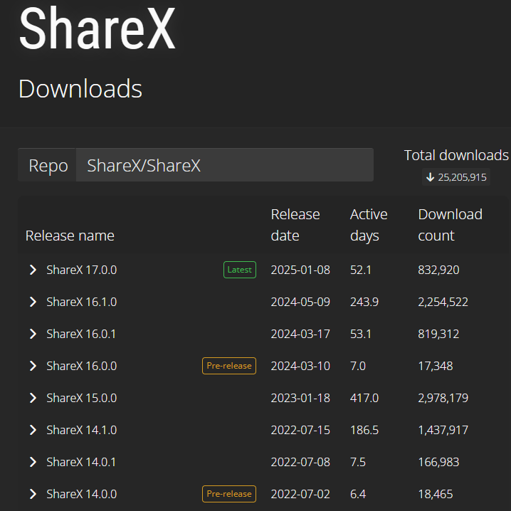 ShareX 다운로드 바로가기