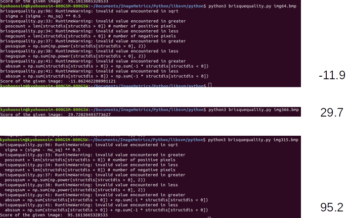 [ubuntu+python] BRISQUE 모델로 이미지 품질 평가하기 by bskyvision.com
