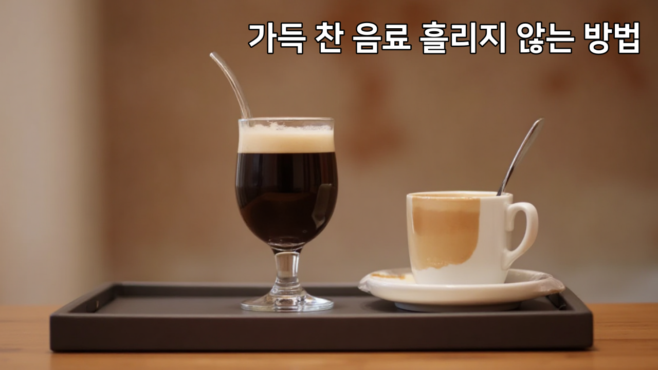 가득 찬 음료 흘리지 않는 방법 음료수잔 들고 움직여도 안 흐르게 팁하우 Tiphow