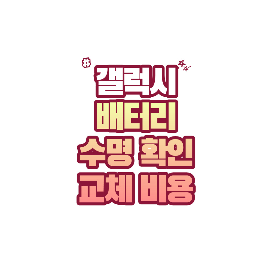 갤럭시 배터리 수명 확인 방법 및 배터리 교체 비용