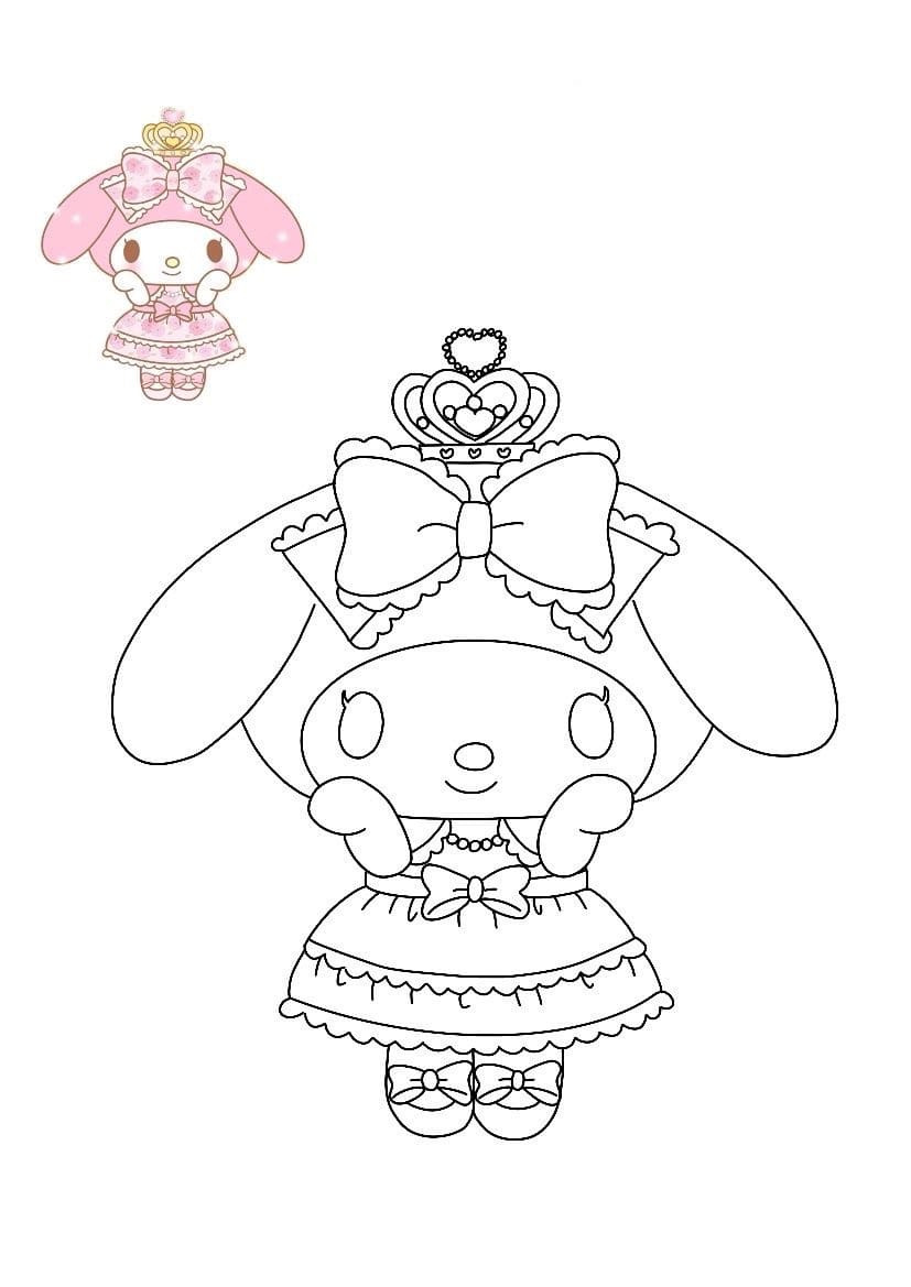 마이멜로디 색칠공부 도안 나눔 - 산리오 캐릭터 (pdf 무료 공유)