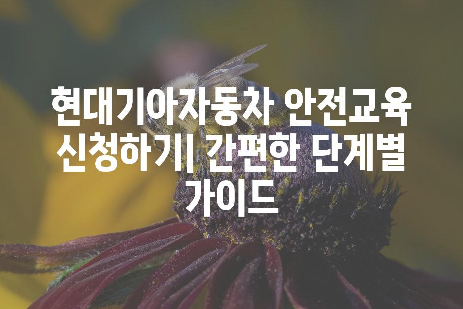 현대기아자동차 안전교육 신청하기 간편한 단계별 가이드