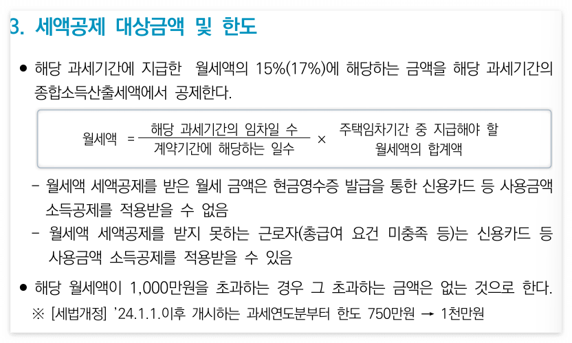 연말정산 월세 세액공제 조건과 방법2025 개정사항