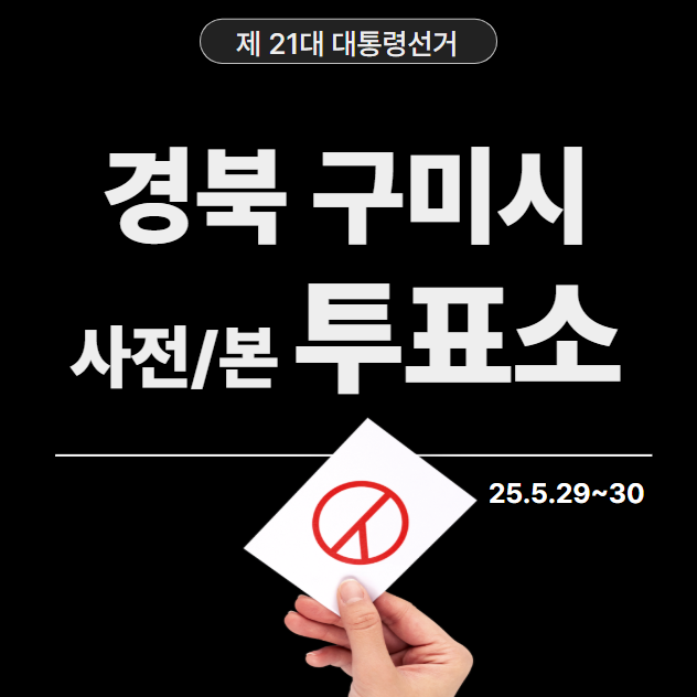 경상북도 구미시 사전투표소 2025 대선 21대 대통령 선거 장소 위치 본투표소 조회