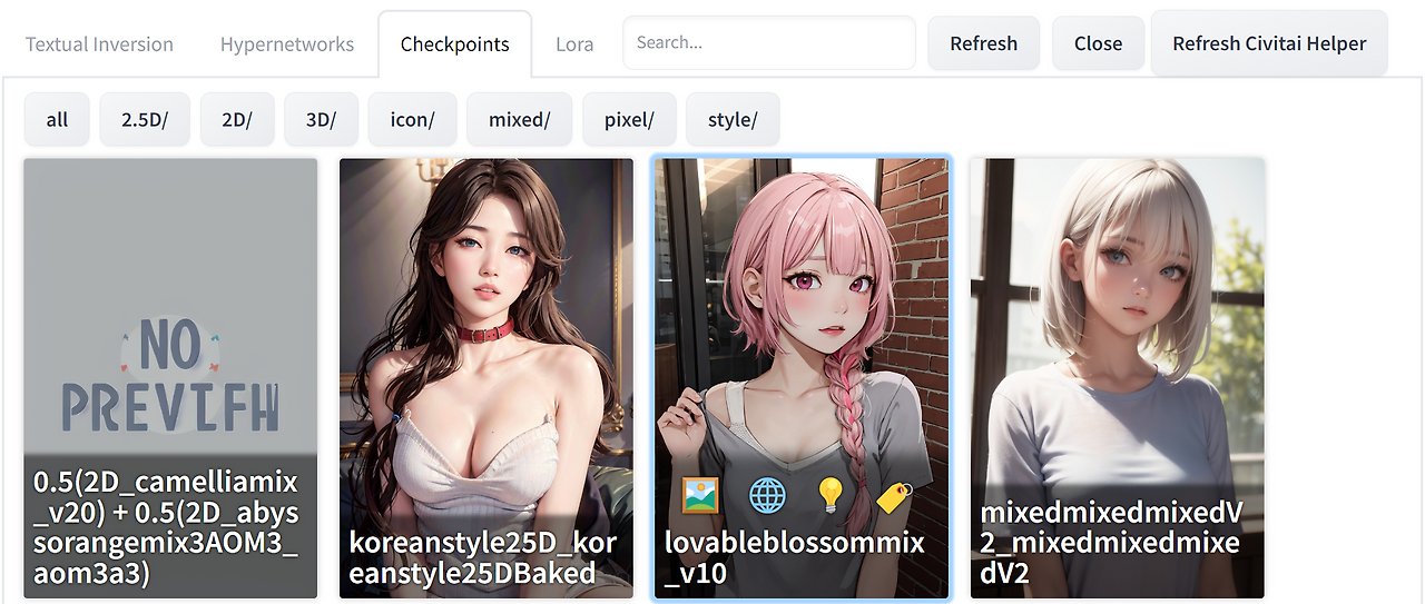 Stable Diffusion webui Civitai Helper 설치 및 사용