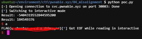 [pwnable.xyz] misalignment write up
