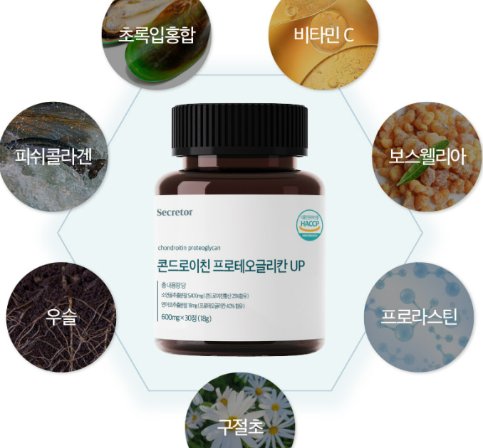 시크리터 콘드로이친 효능 복용법 내돈내산 후기 프로테오글리칸 소연골성분 박학다식
