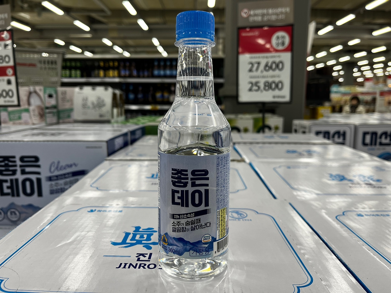 대형마트 소주 400ml 페트병 한 박스 가격 용량 도수 종류 판매 안내 처음처럼 진로 참이슬 좋은데이 대선