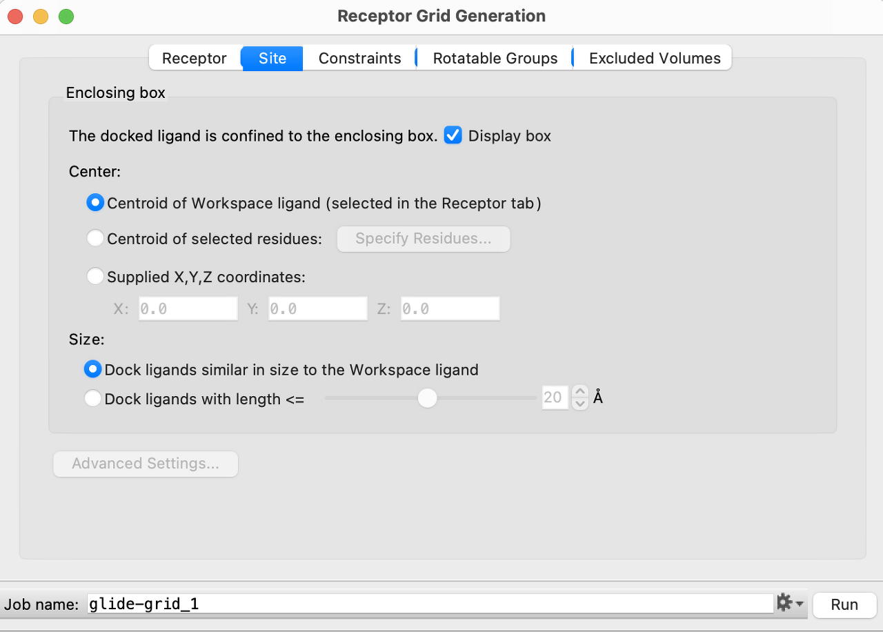 [11] Schrodinger Maestro : Receptor Grid Generation