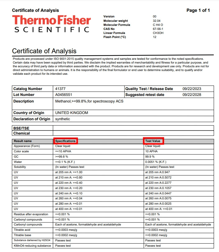 COA(Certificate of Analysis) : 시험성적서란?