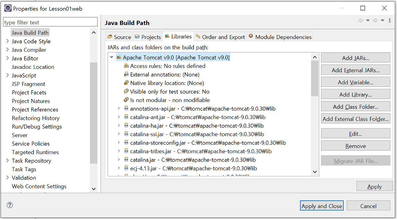 The import javax.servlet cannot be resolved 에러 해결 방법