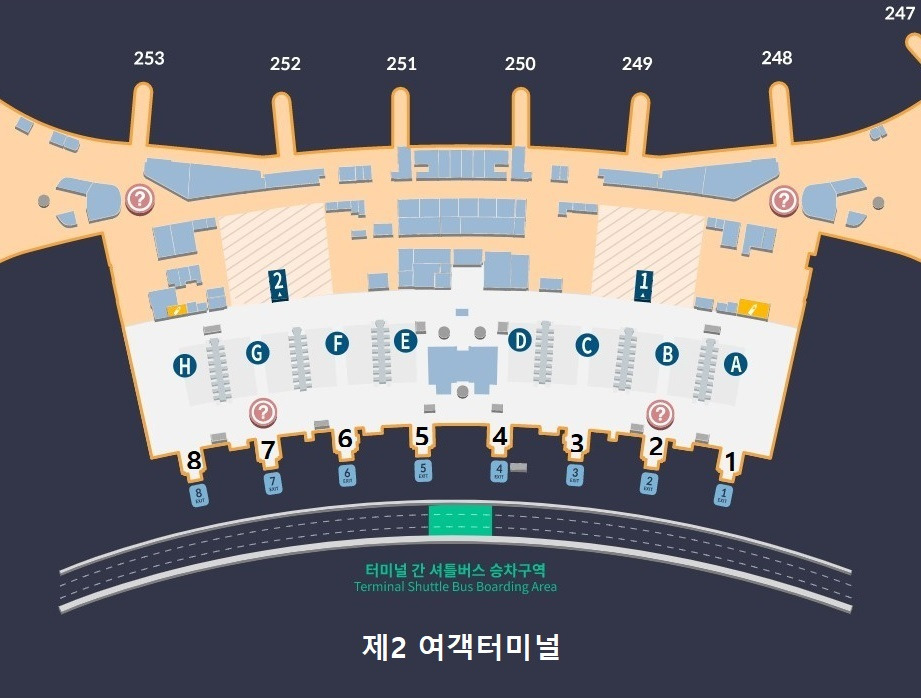 인천공항 3층 출국장 지도 인천국제공항 제1 여객터미널 제2 여객터미널 게이트와 체크인카운터