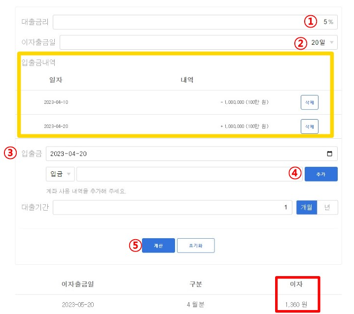 마이너스통장 이자계산하기카카오 비상금대출 정보나누기