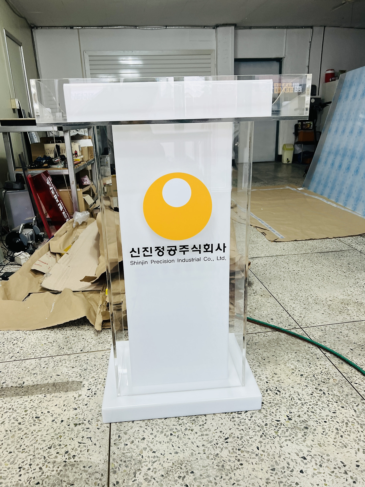 상판70cm 아크릴 강연대 아크릴단상 사회대 연설대 강의대 탁상 연단 설교대 교탁 발언대