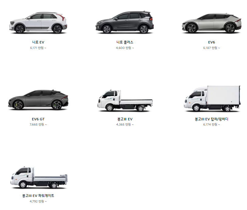 2024 기아차 종류와 가격 총정리 Suv 승용차 전기차