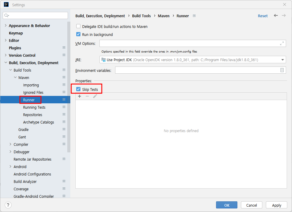 [IntelliJ] 인텔리제이 maven에서 test skip하기 - 어제 오늘 내일