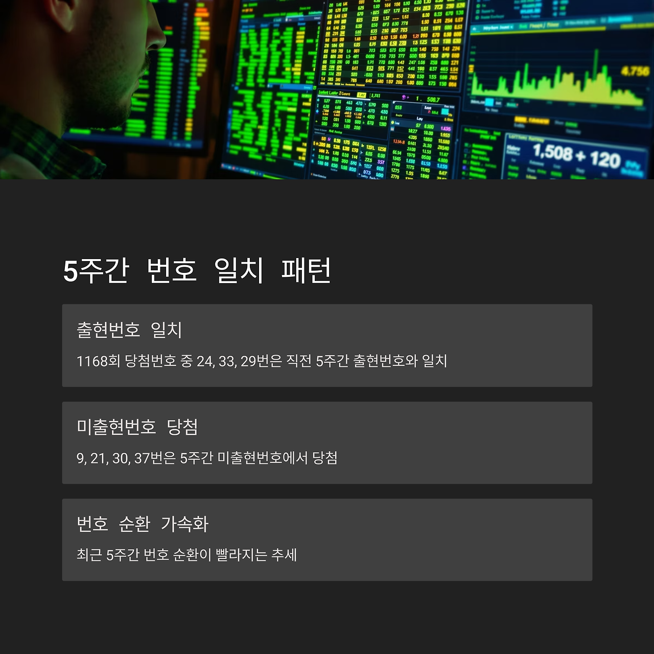 로또 1169회 1등 당첨 예상번호 5주간 출현 미출현 상세 분석 지난 1168회 당첨결과 종합 내역 및 이번주 로또 당첨번호