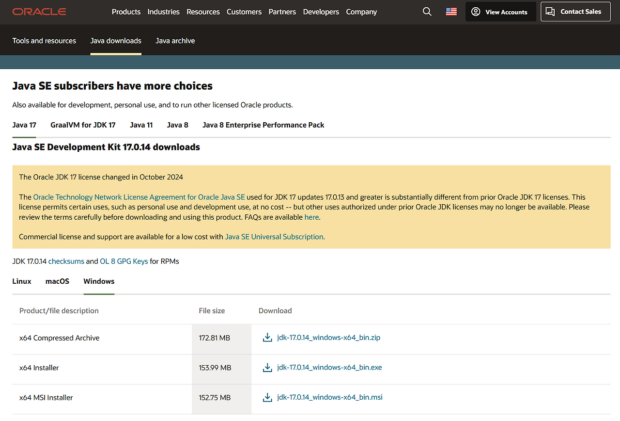 [Java] JDK 설치 (Windows 10, JDK 17) — MJ's Development Diary