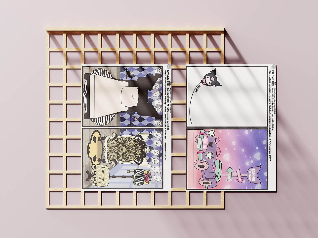 Free Printable SANRIO KUROMI House | Paper Doll House Template 쿠로미 집 ...