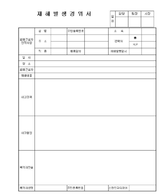 경위서 작성요령 양식 예시