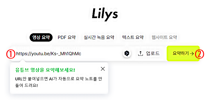 릴리스 에이아이 │Lilys. AI │유튜브 PDF 녹취록 웹사이트 요약 한 번에
