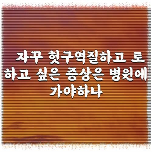 자꾸 헛구역질하고 토하고 싶은 증상은 병원에 가야하나