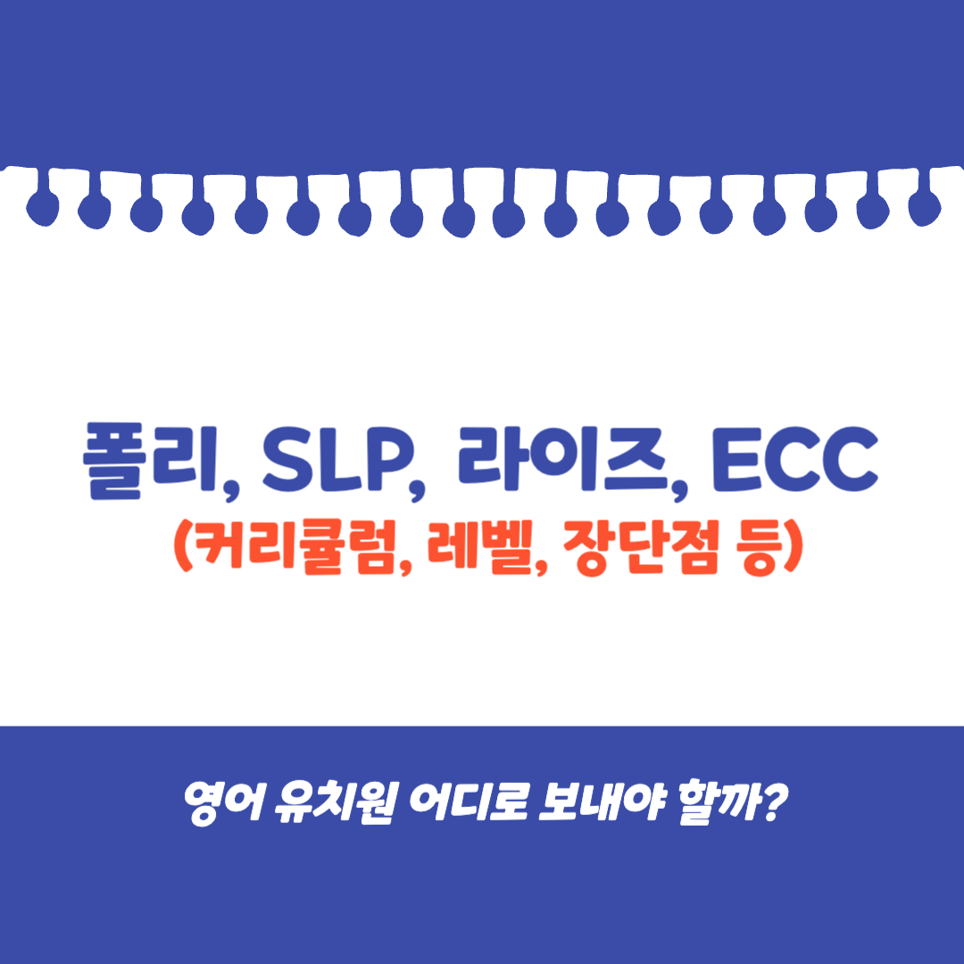 폴리 Slp 라이즈 Ecc 영어 유치원 비교 커리큘럼 레벨 장단점 등