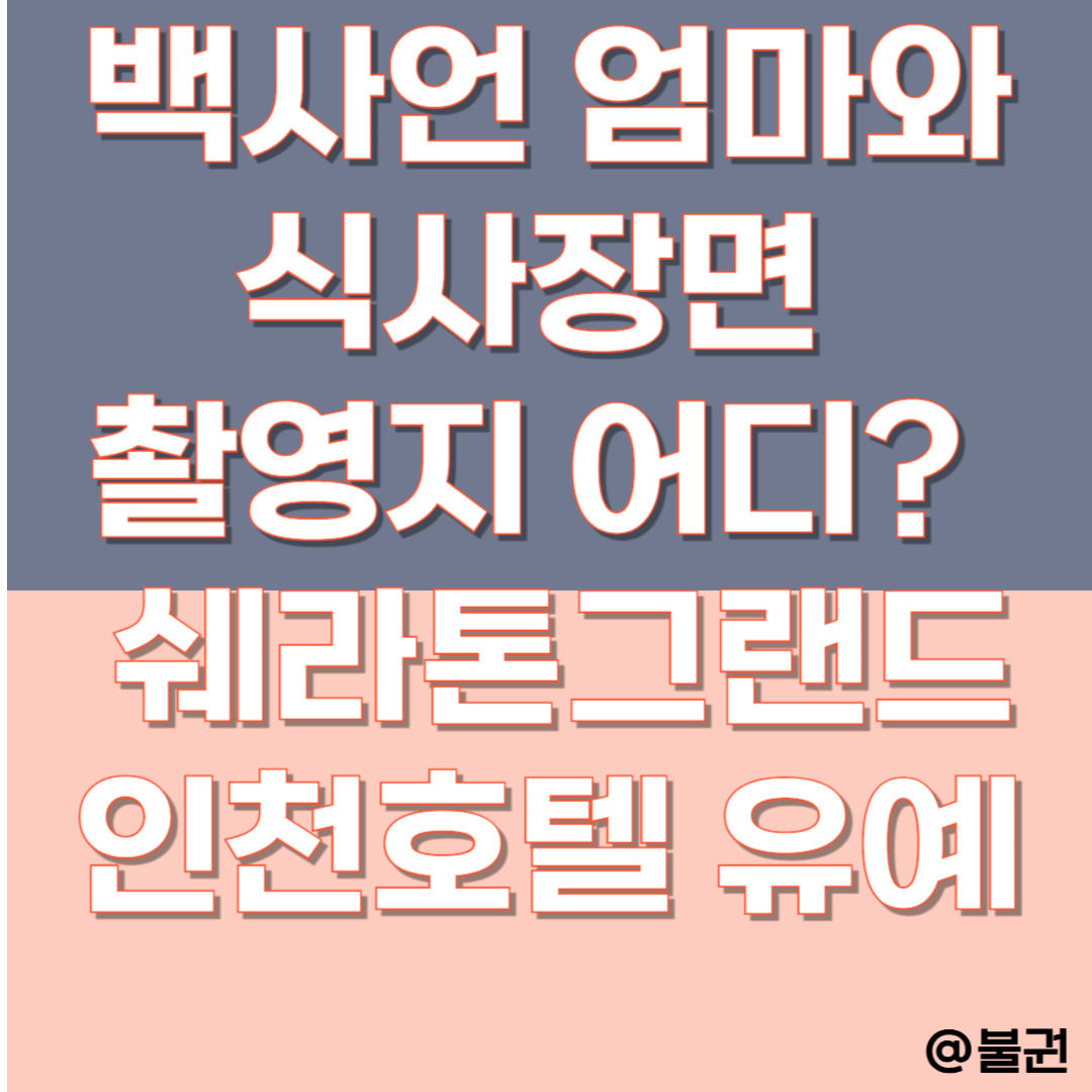 드라마 지금 거신 전화는 백사언 엄마와 식사장면 촬영지 어디 쉐라톤그랜드인천호텔 유예