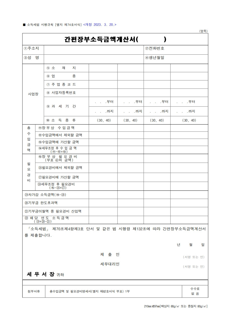 간편 장부 대상자 및 신고양식 및 홈택스 신고방법 추계 신고 시 불이익