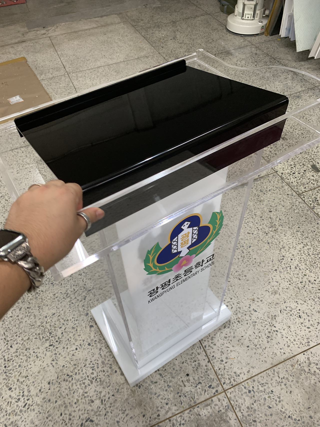 상판60cm 아크릴 강연대 아크릴단상 사회대 연설대 강의대 탁상 연단 설교대 교탁 발언대