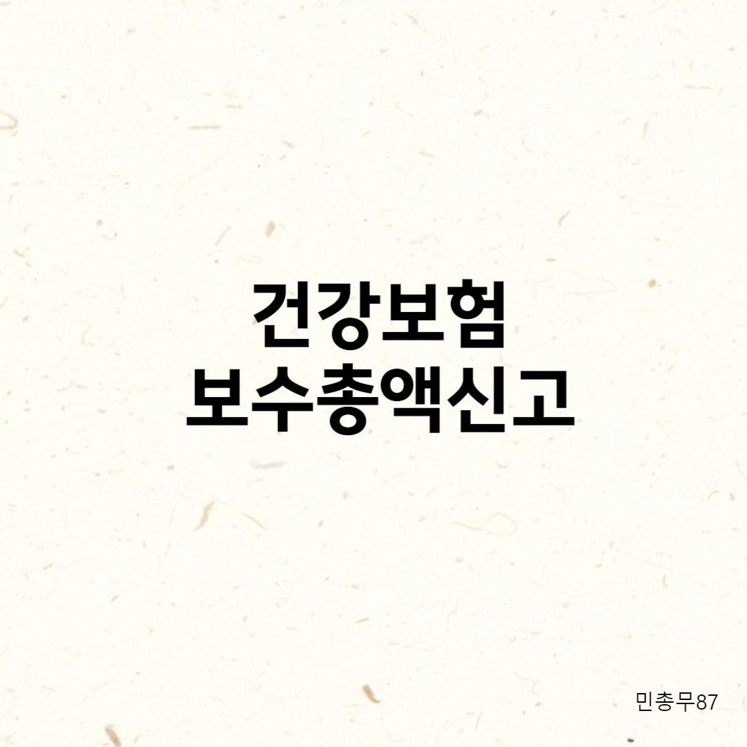 건강보험 보수총액신고 하는 이유 및 보수총액신고 방법