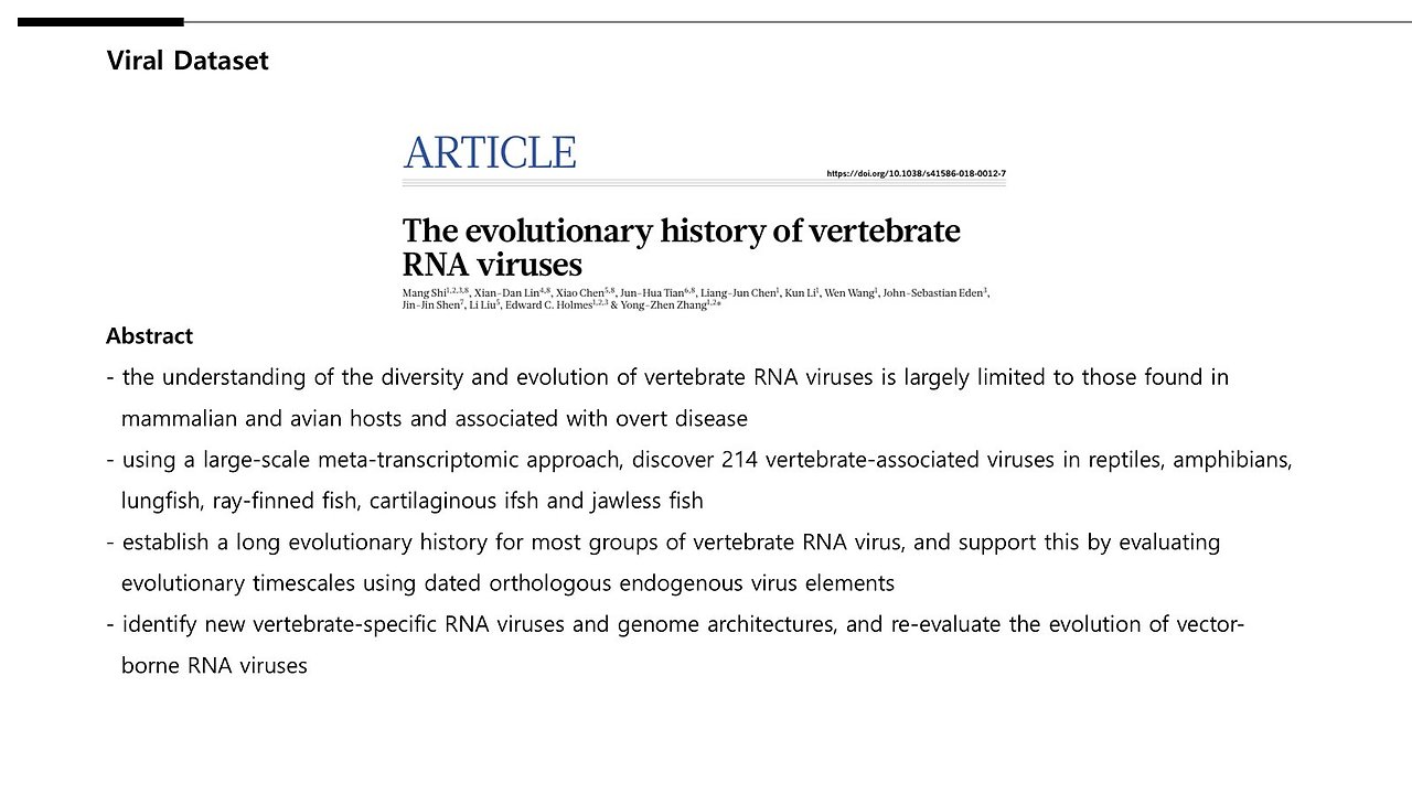 [Viral Dataset] The evolutionary history of vertebrate RNA viruses