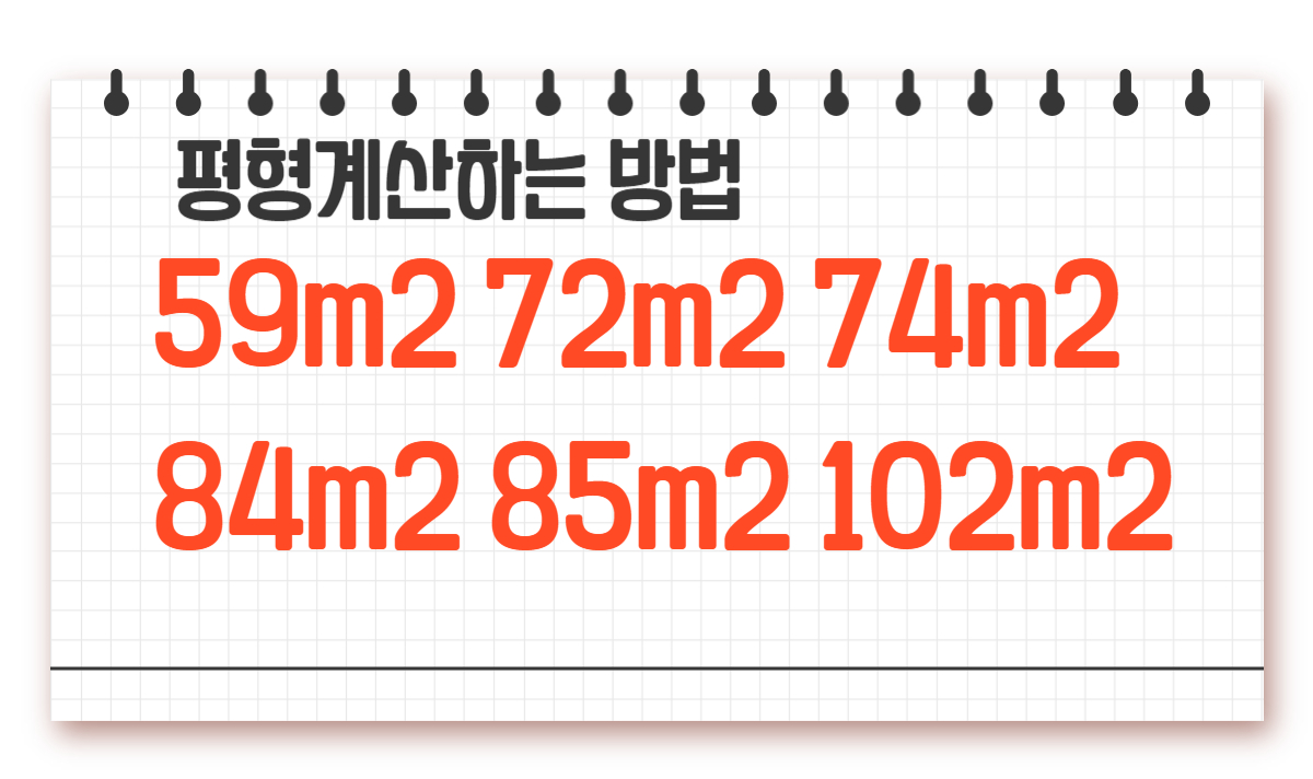 59m2 몇평 계산하는 간단한 방법 (72m2 74m2 84m2 85m2 102m2)