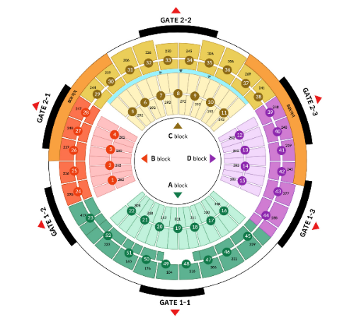 KSPO DOME (올림픽 체조 경기장) 좌석수와 좌석 시야 보기