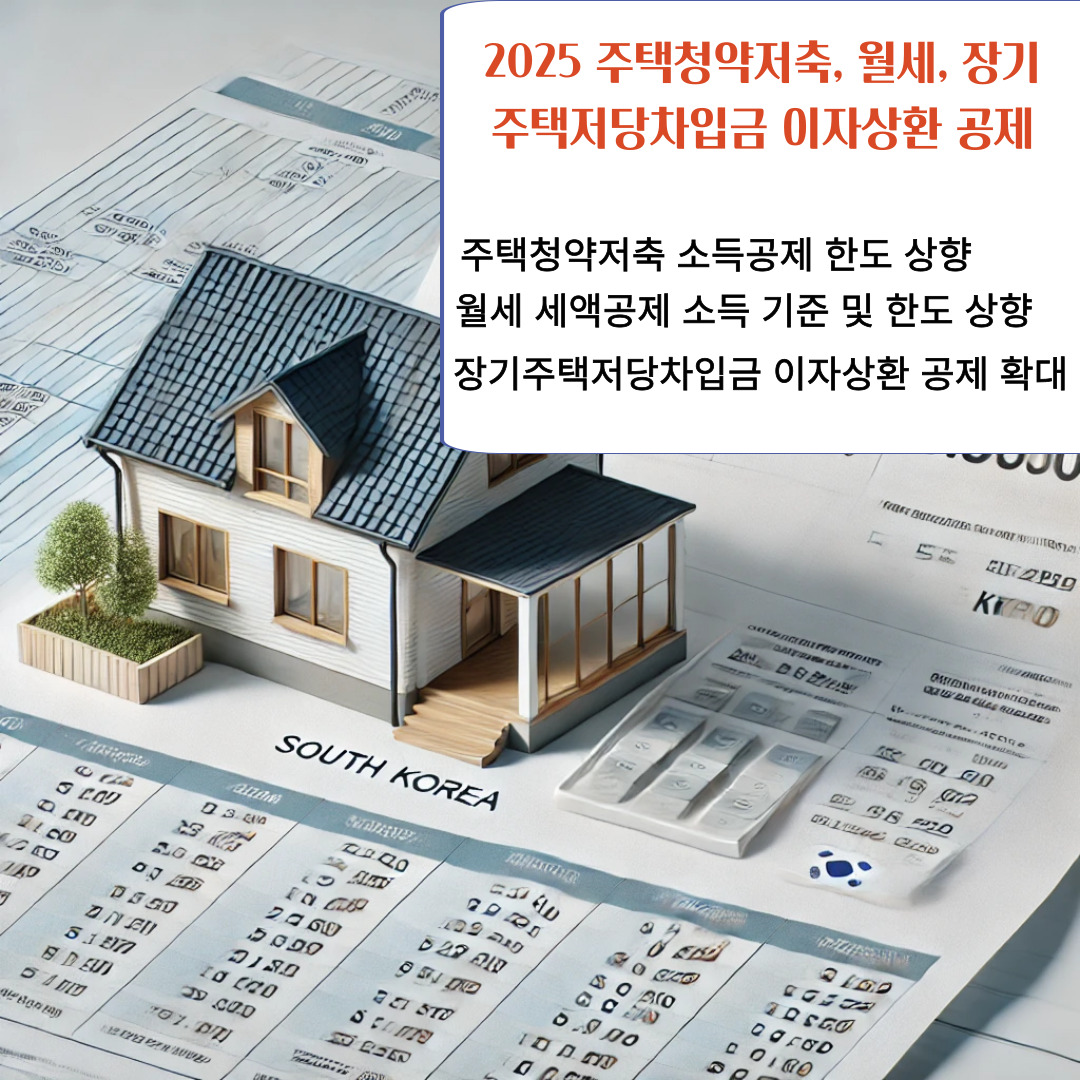 2025 주택청약저축 월세 장기주택저당차입금 이자상환 공제 연말정산 완벽 가이드