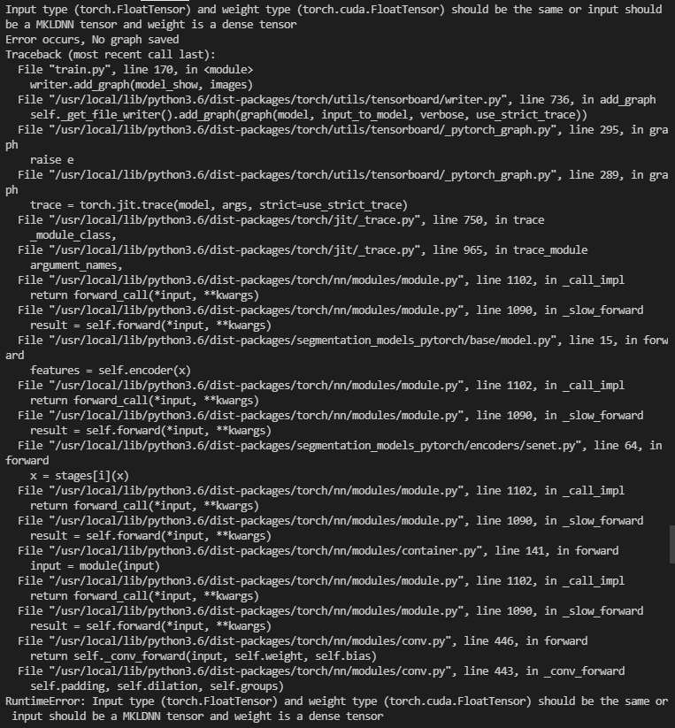 [Pytorch] RuntimeError: Input type (torch.FloatTensor) and weight type (torch.cuda.FloatTensor ...