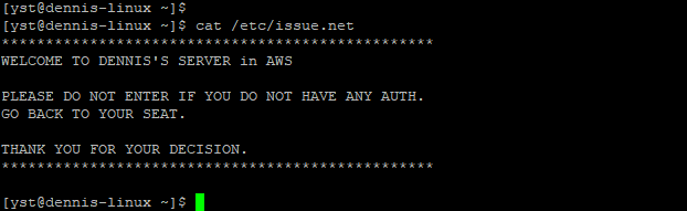[Linux] 경고문구 삽입 :: 정리 블로그