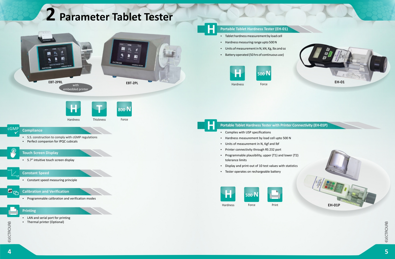 2 parameter Tablet Tester (EBT-2PL) 경도측정기