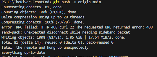 [에러] error: RPC failed; HTTP 408 curl 22 The requested URL returned error: 408