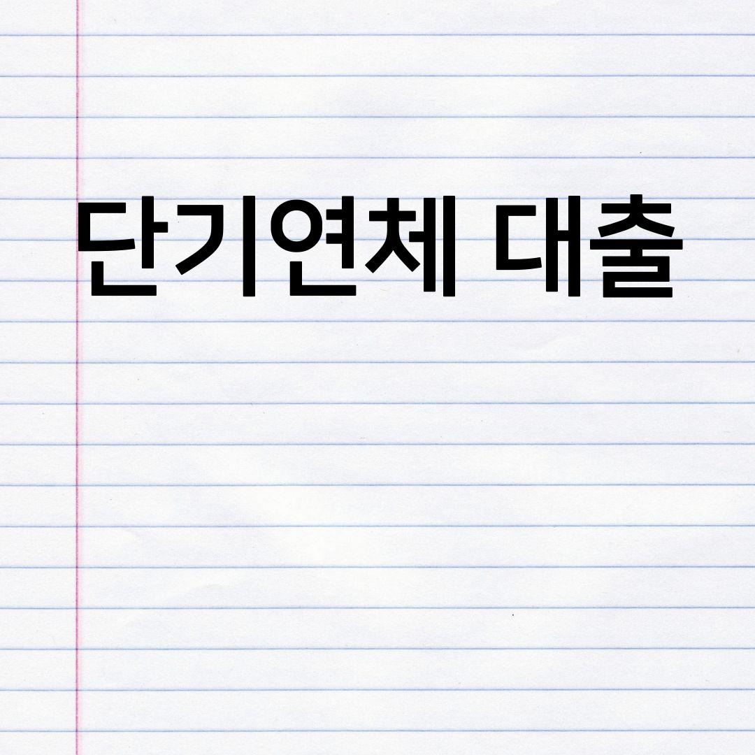 단기연체대출 대출단기연체 단기대출연체