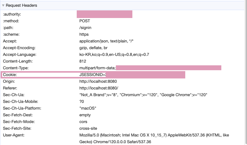 axios withCredentials 옵션으로 쿠키 보내기(로그인 인증 유지 안될때)