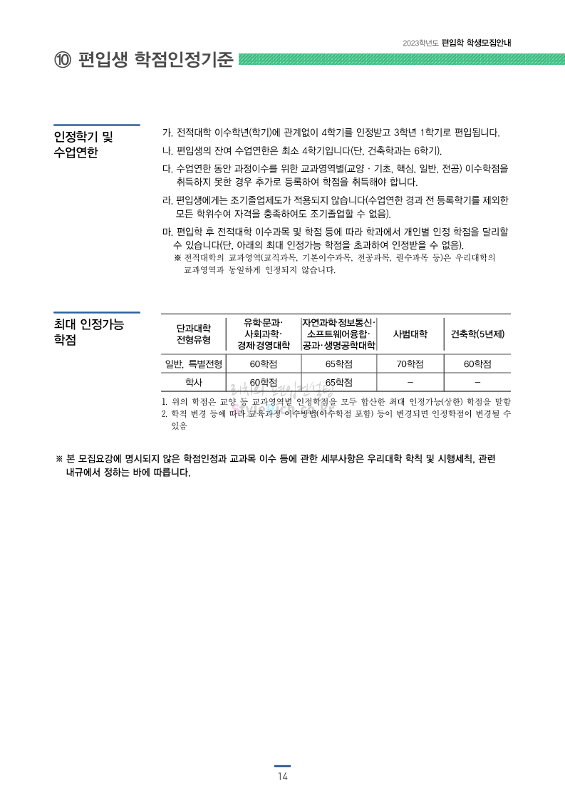 성균관대 편입 2023학년도 모집요강 간편하게 보자