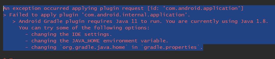 [안드로이드] [오류 메시지]Android Gradle plugin requires Java 11 to run 해결방법